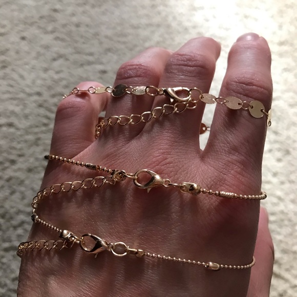 Jewelry | New 3 Pieces Anklet Set | Poshmark